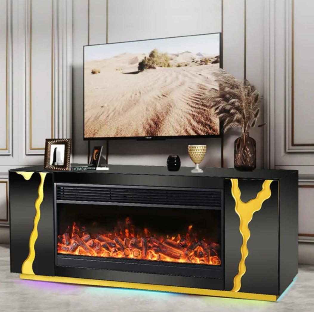 Belleze TV Stand W Fireplace