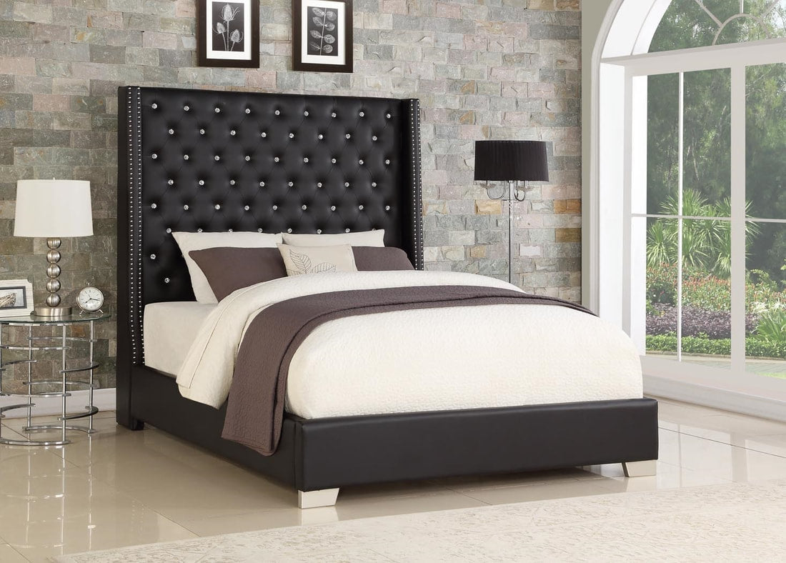 Emily Black Diamond Tufted Bed